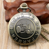 Luxury "Bronze Tractor Design "" Proud To Be A farmer "" Pocket Watch ...