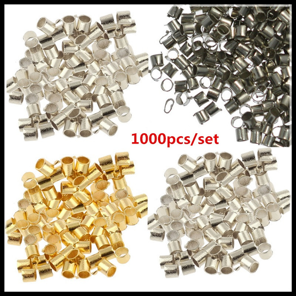 1000Pcs Metal Tube Bead Crimps Stopper Spacer Beads 2MM | Wish
