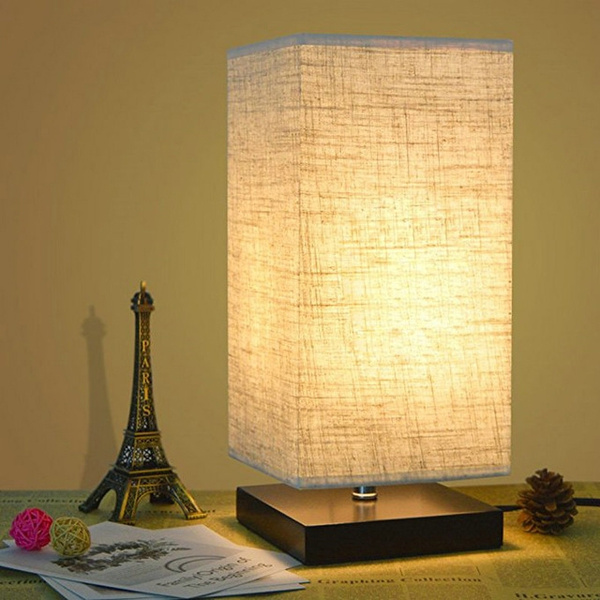 Artpad Japanese Tatami Style Simple Table Lamps with Fabric Lamp Shade ...