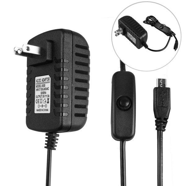 EU US UK AU Plug Universal 5V 3A Micro USB Power Supply Adapter with ON ...