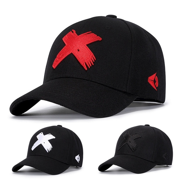 male-female-big-x-embroidery-baseball-cap-street-dance-hip-hop-hat