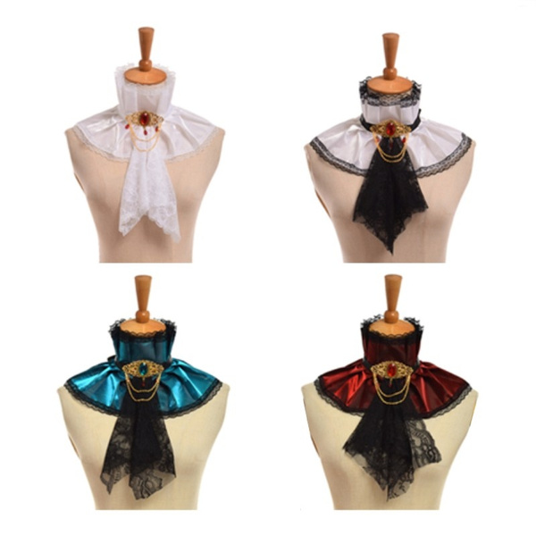 Lady Steampunk Jabot Victorian Detachable Collar Renaissance Vampire ...