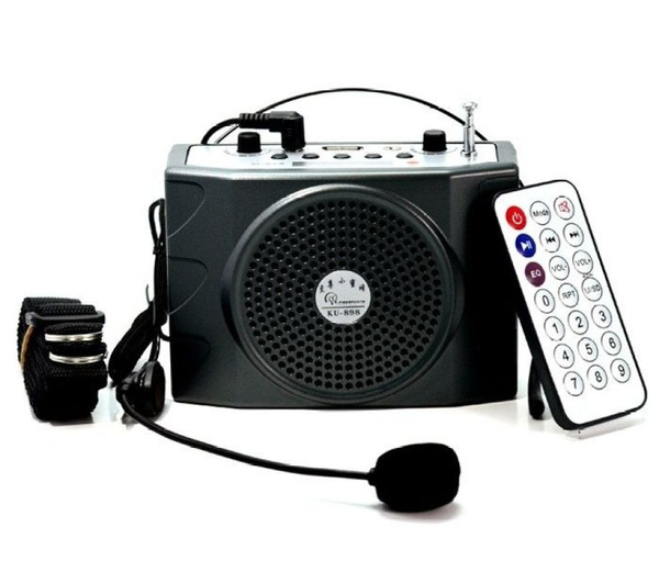 Portable Voice Booster PA Amplifier Microphone Teacher Speaker FM MP3 ...