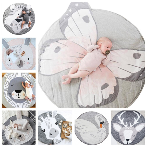 Cute Nordic Cartoon Baby Crawling Pad Round Child Play Game Mat Animal ...
