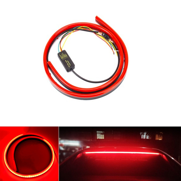 12V 100cm Multifunction Red Flowing LED Third Brake Light Strip Rear ...