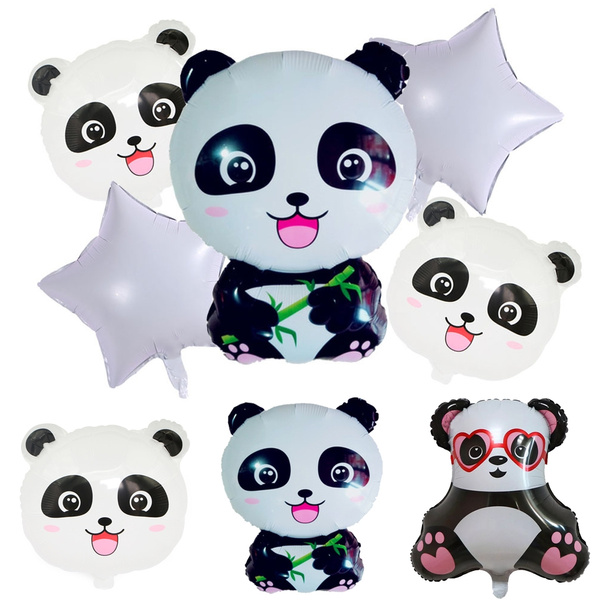 Cartoon Panda Foil Balloons Happy Birthday Party Decorations Kids ...