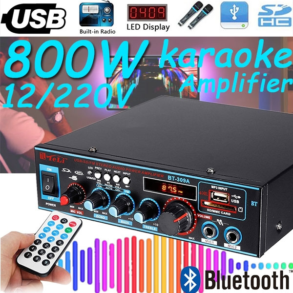 Profession 800W 12V/ 220V 2CH HIFI LCD Display Audio Stereo Power ...