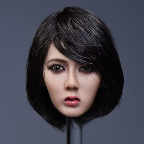 1:6 Asia Female Head Sculpt with Short Black Bobo Hair for 12" Woman ...