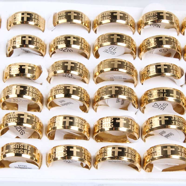 Jesus Ring 30/pack Bible Prayer Ring English Prayer Men and Women Mix ...