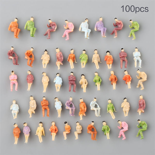100Pcs 1:150 Scale DIY Painted People Figures Model For Sand Table ...