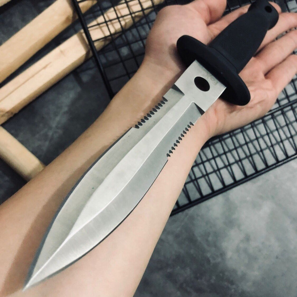 High Quality Fixed BladeTactical Dagger Knife DoubleEdged Sawtooth ...
