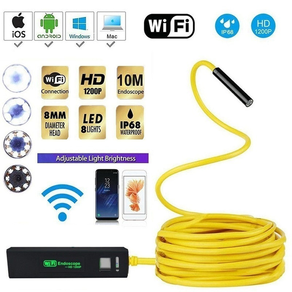 1200P IP68 Waterproof Wireless Inspection Wifi Endoscope USB Borescope ...