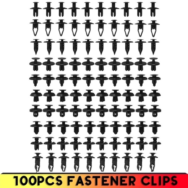 100X Fastener Clips Trunk Screw Rivets Set Bumper Fasteners Rivet Clips ...