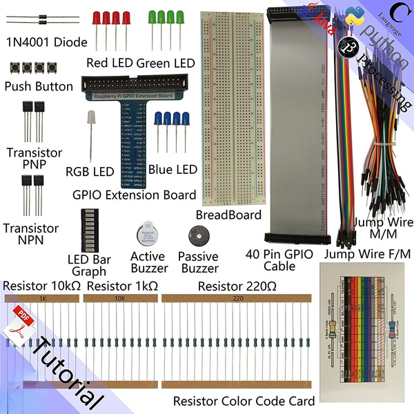 20 Part Set Basic Starter Kit for Pi Learning Suite With Retail Box ...