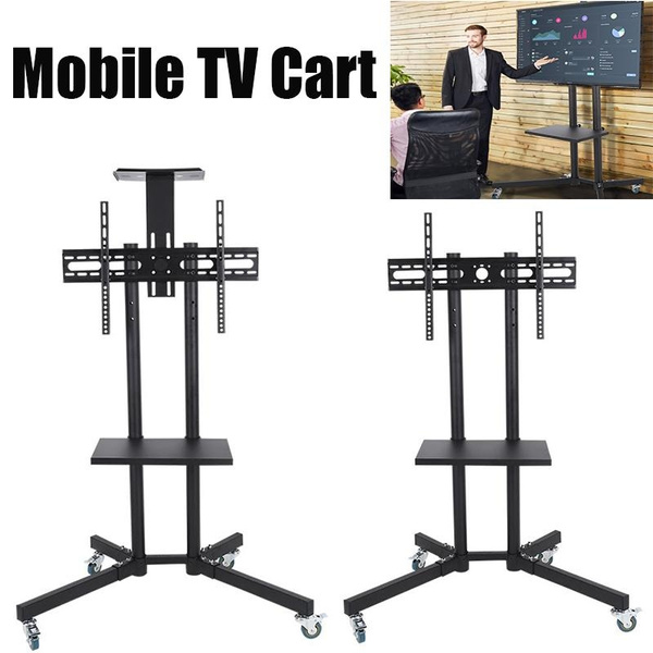 Mobile TV Cart Adjustable Stand Mount For 32-65 Inch LCD/LED Flat Panel ... Mobile TV Cart Adjustable Stand Mount For 32-65 Inch LCD/LED Flat Panel ...