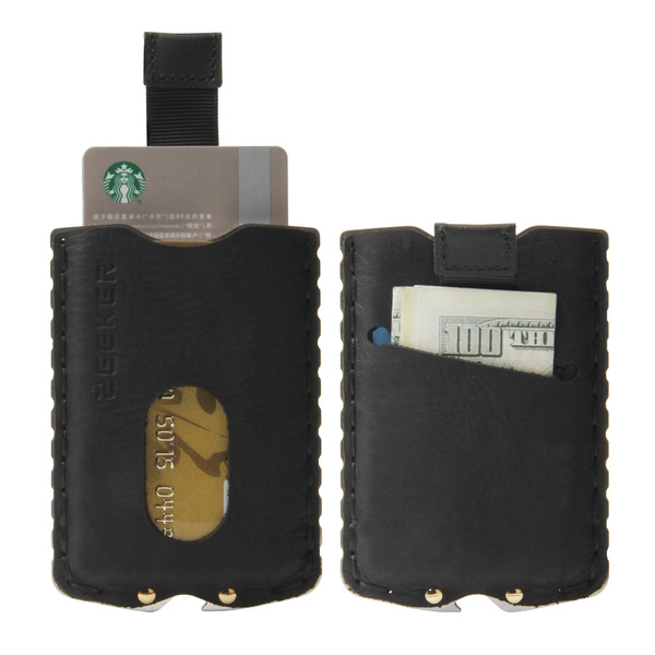 ZEEKER Sawtooth edge design Metal Rfid Card Holder Genuine Leather ...