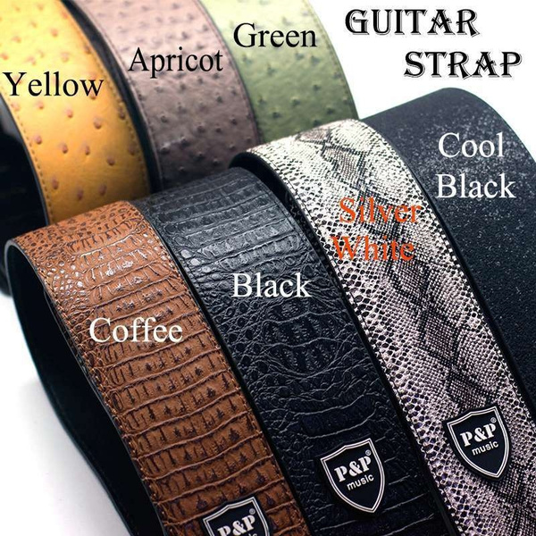 Widen Electric Guitar Strap Soft PU Leather Belt For Acoustic Folk ...