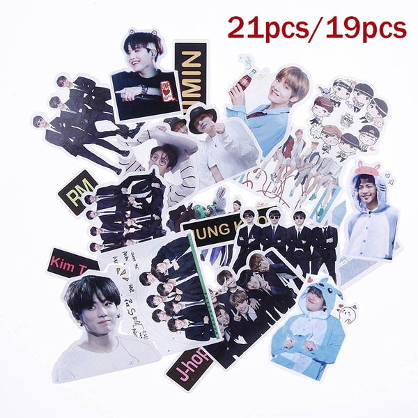 21Pcs/19Pcs Kpop Bangtan Boys Diy Album Scrapbooking Car Laptop Sticker ...