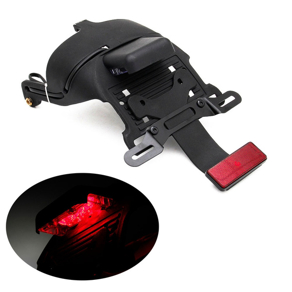 Motorcycle Rear Fender LED License Plate Bracket Holder Tail Light ...