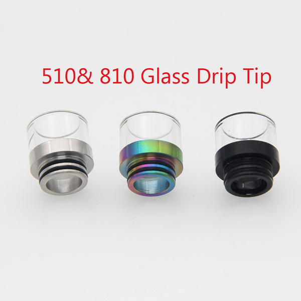 810 Glass Drip Tip Stainless Steel Base Mouthpiece for 810 RDT RBA ...