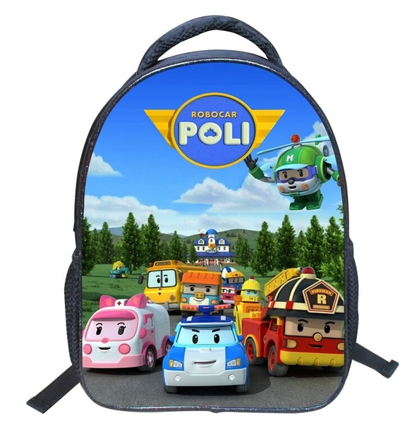 Children Mini School Bags 3D Cartoon Robocar Poli Schoolbag ...
