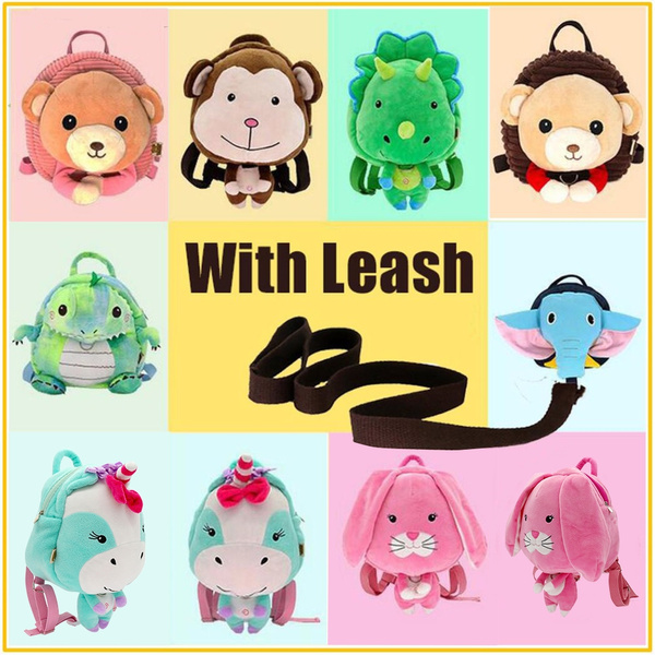 3D Cute Animal Backpack With leash Kids Kindergarten Bags for School ...