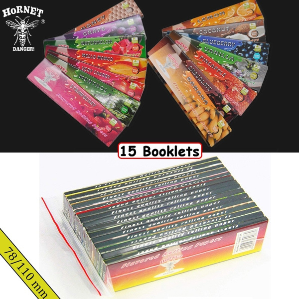 HORNET 15 Booklets Flavored Rolling Paper Hand Rolled Cigarette Paper ...