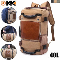 KAKA Large Capacity Khaki Function Travel Canvas Backpack Male ...