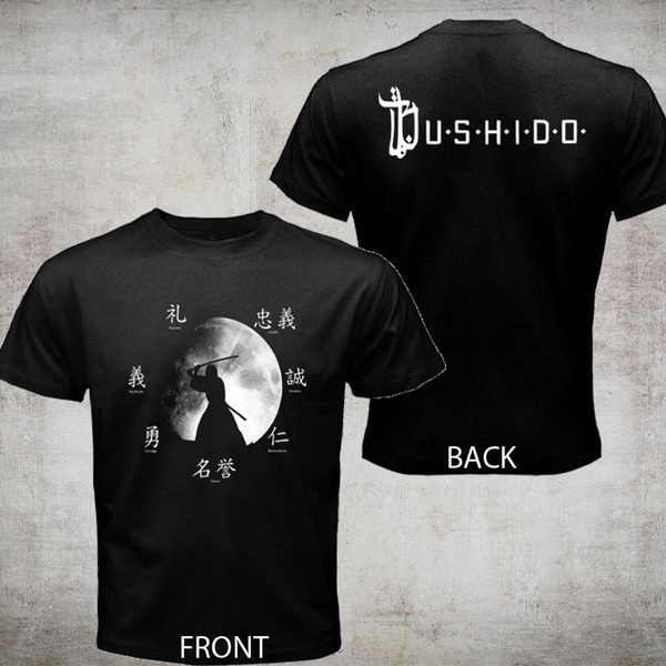 Bushido the seven virtues japanese samurai japan martial art black t ...