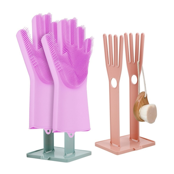 Kitchen Rubber Gloves Rack Glove Towel Cloth Storage Rack Toilet Gloves ...