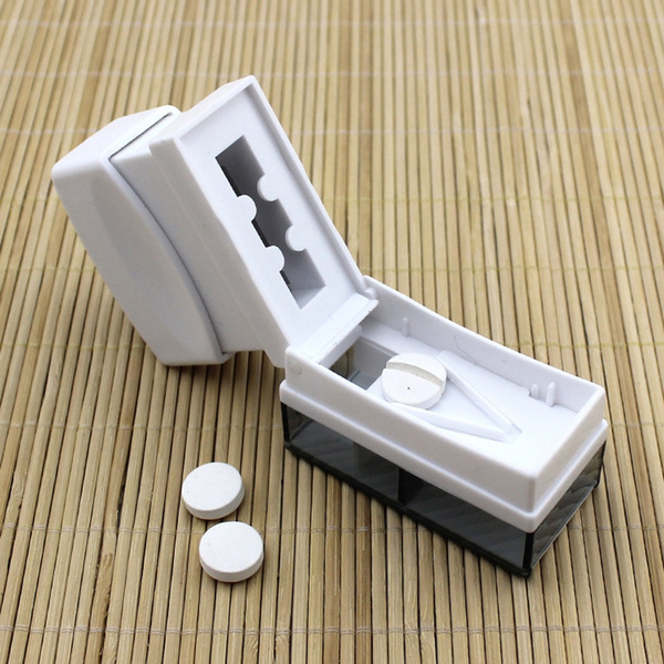 Medicine Pill Cutter Tablet Divider Splitter Container Safe Organize ...