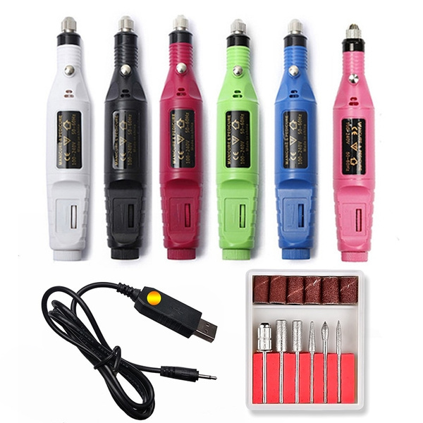1 Set 6 Bits Electric Manicure Machine Rotary Nail Art Drill Bits Gel ...