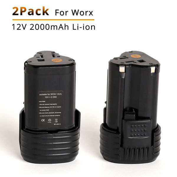 2PCS 12V 2.0Ah Li-ion Batteries Replacement for Rockwell for Worx ...