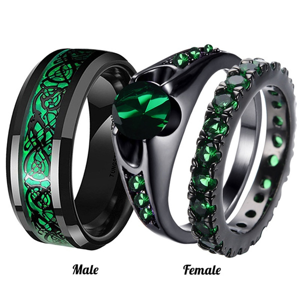 Ceramic Ring Blue Tungsten Ring Wedding Band Mens 6mm / 8mm High Gloss ...
