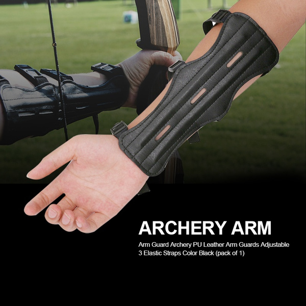 Black Cowhide Archery Arm Protector For Men Cowhide Bow Armband Arm ...