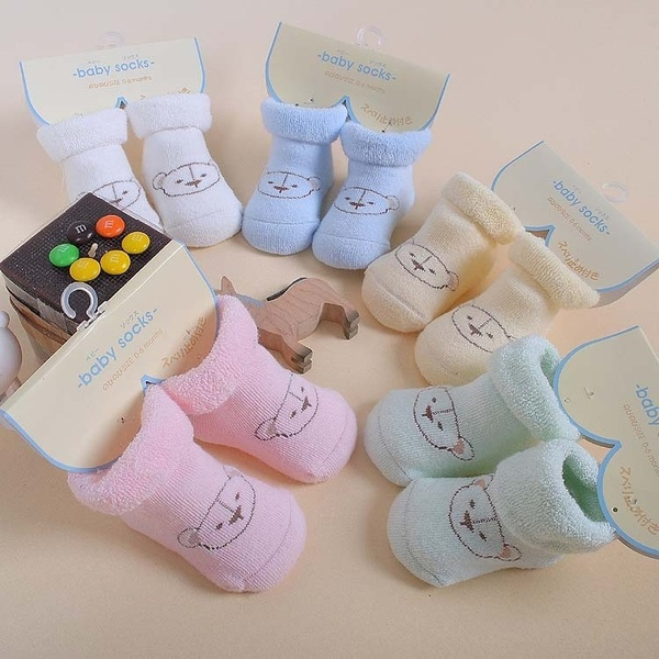 infantcare21-Cute Bear Pattern warm soft baby socks, new born Baby ...