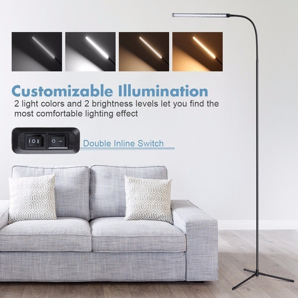 Adjustable LED Floor Lamp Light Standing Reading Home Office Dimmable ...