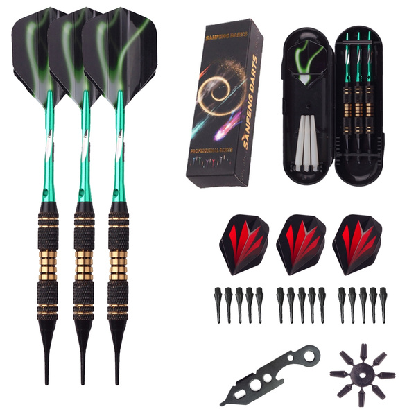 Professional Soft Tip Darts Set 18g with Aluminum Shafts 6 Flights 15 ...