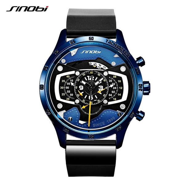 SINOBI Men's New Creative Chronograph Speed Racing Sports Chronograph ...