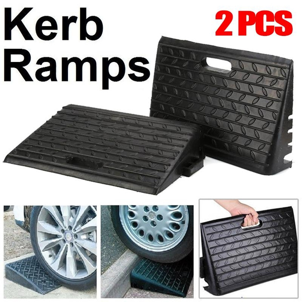 2 X Rubber Kerb Ramps Heavy Duty For Car Wheelchair Disabled Bedroom ...