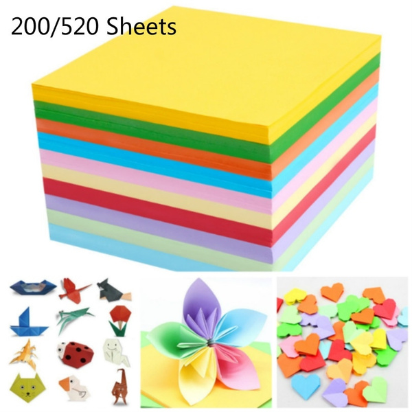 200/520 Sheets Origami Paper Double Sided Coloured Craft Square ...