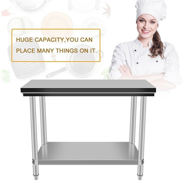 Stainless Steel Commercial Catering Table 100x60x85cm Kitchen Work ...