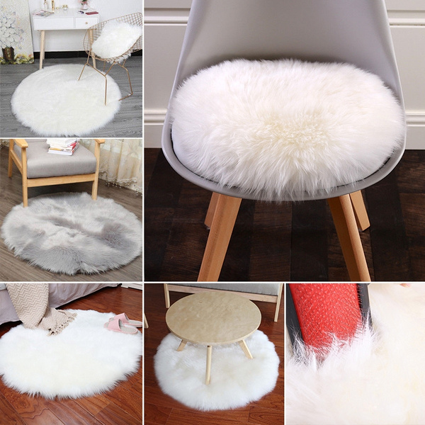 Home Sofa Carpet Sheepskin Rug Faux Fur Fake Wool Plain Soft Mat Hairy ...