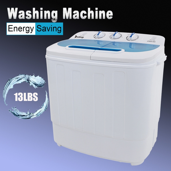 13Lbs Portable Apartment Washing Machine Mini Compact Twin Tub Laundry ...