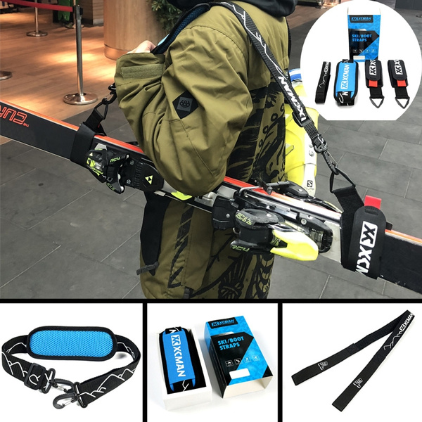 Ski Straps Set,Adjustable Strong Carrier Ski Shoulder Straps with Ski ...