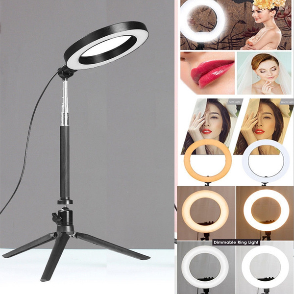 6" Ring Light 64LED Kit 5500K Makeup Selfie Phone Camera Dimmable Light ...