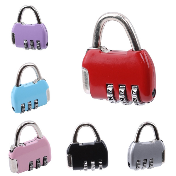 Travel Padlock Anti Theft Backpack Small Padlock Resettable 3 Digits