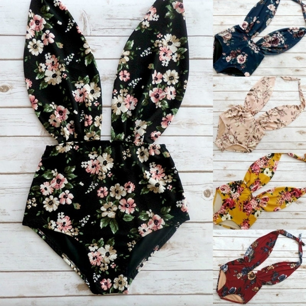 2019 Swimsuit One Piece High Waisted Vintage Style Women's Fashion ...