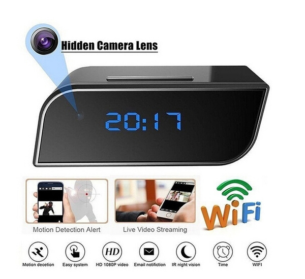 HD 1080P Wireless Wifi IP Spy Hidden Camera Motion Security Alarm Clock ...
