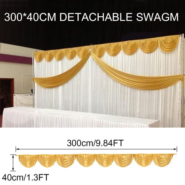 Silky Satin Detachable Swag For Wedding Backdrop Curtain Party Stage ...